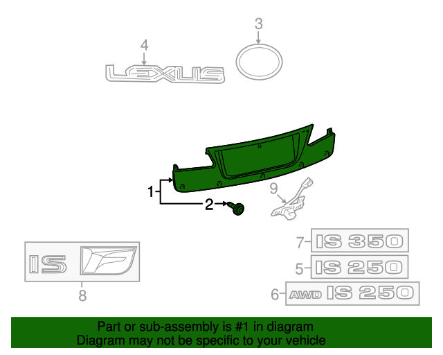 2006-2009 Lexus Finish Molding 76801-53040-C0 | OEM Parts Online