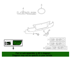 75443-53100 - Deck Lid Emblem 2008-2014 Lexus IS F | AutoNationParts.com