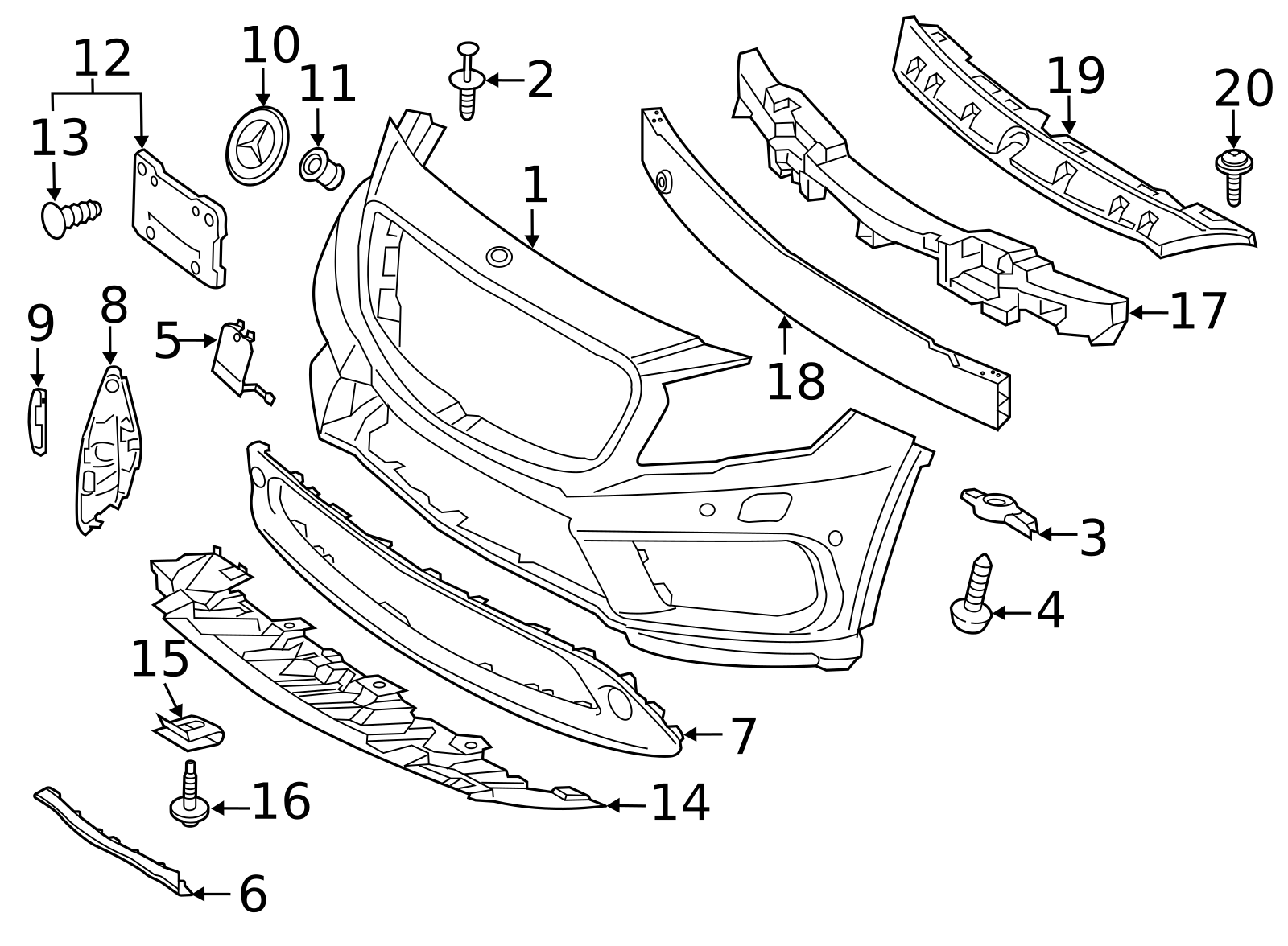 156-880-81-00-2A17 - Cover, Bumper Area Mercedes-Benz USA Parts