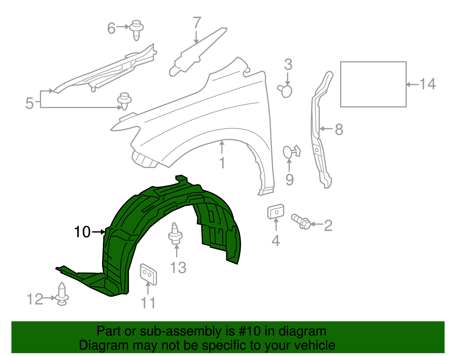 2013-2015 Lexus Fender Liner 53806-0E080 | OEM Parts Online