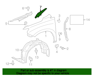 2012-2015 Lexus Upper Seal 53867-48071 | OEM Parts Online