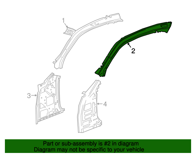 2016-2023 Chevrolet Camaro Passenger Side Roof Outer Side Rail 22987725 ...