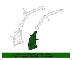 2016-2023 Chevrolet Camaro Passenger Side Body Hinge Pillar Outer Panel ...
