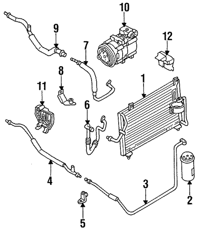 0K24A-61460C - A/C Refrigerant Suction Hose 1995-1997 Kia Sephia | Kia ...