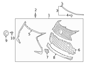 53101-30A50 - Grille Assembly 2016-2020 Lexus GS F | Lexus Parts Outlet