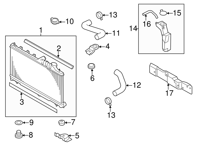 2008-2011 Subaru Impreza Radiator Assembly 45119FG040 | Subaru Parts Store