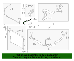 25451-S1500 - Engine Coolant Reservoir Hose 2021-2023 Hyundai Santa Fe ...