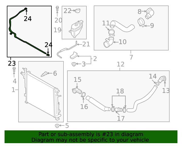 2021-2023 Hyundai Santa Fe Engine Coolant Reservoir Hose 25451-S1500 ...