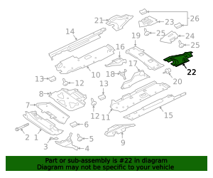 9Y0-825-213 - Floor Pan Splash Shield 2019-2023 Porsche Cayenne ...