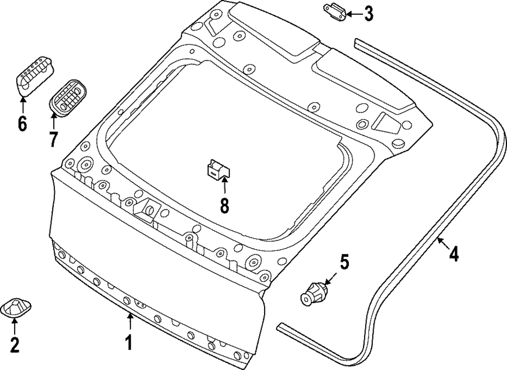 92889-CV500 - Lift-Gate 2022-2024 Kia EV6 | Kia.Parts Store