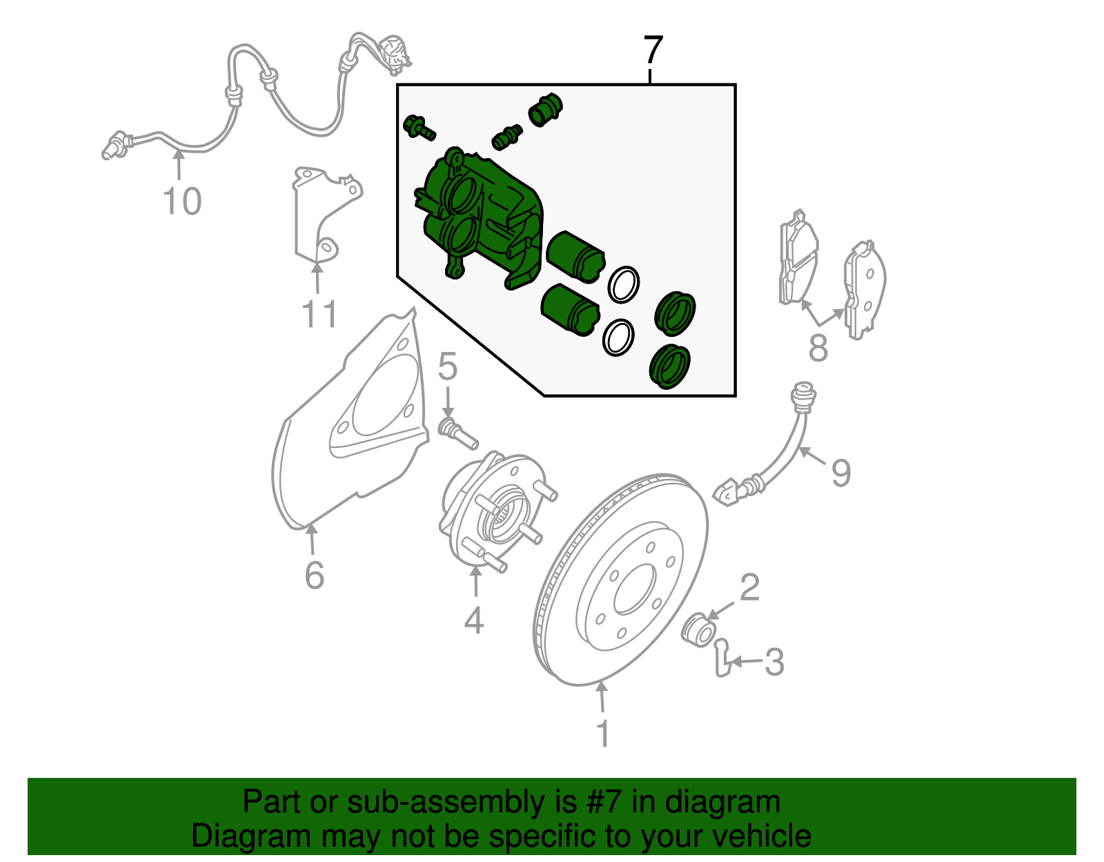2008-2025 Nissan Disc Brake Caliper 41011-ZP42A | Nissan Parts Central