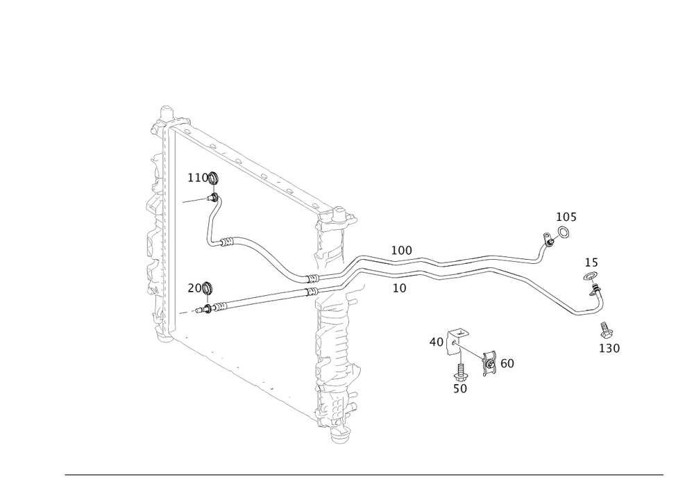 164-500-55-72 - Oil Cooler Line 2007-2012 Mercedes-Benz | Mercedes-Benz ...