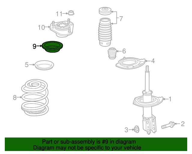 20783854 - Front Suspension Strut Mount Bearing 2007-2017 GM ...