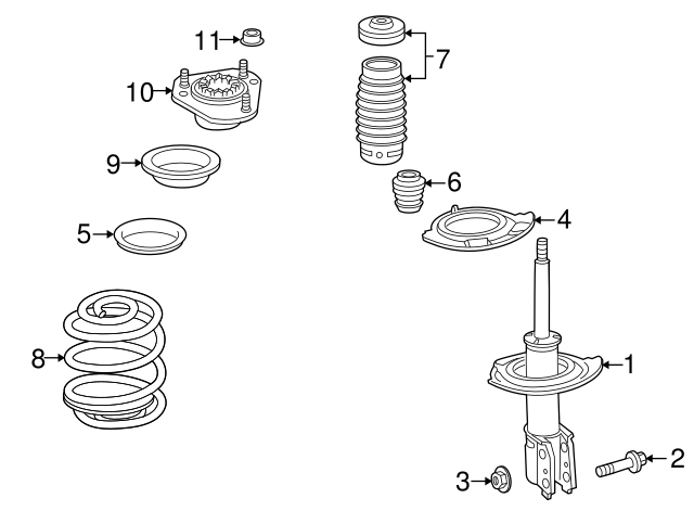 2007-2012 GM Front Suspension Strut Assembly 22902421 GM ...
