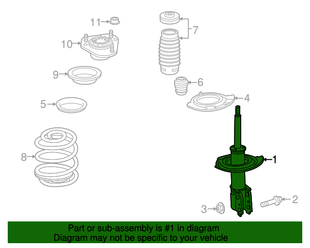 2007-2012 GM Front Suspension Strut Assembly 22902421 GM ...