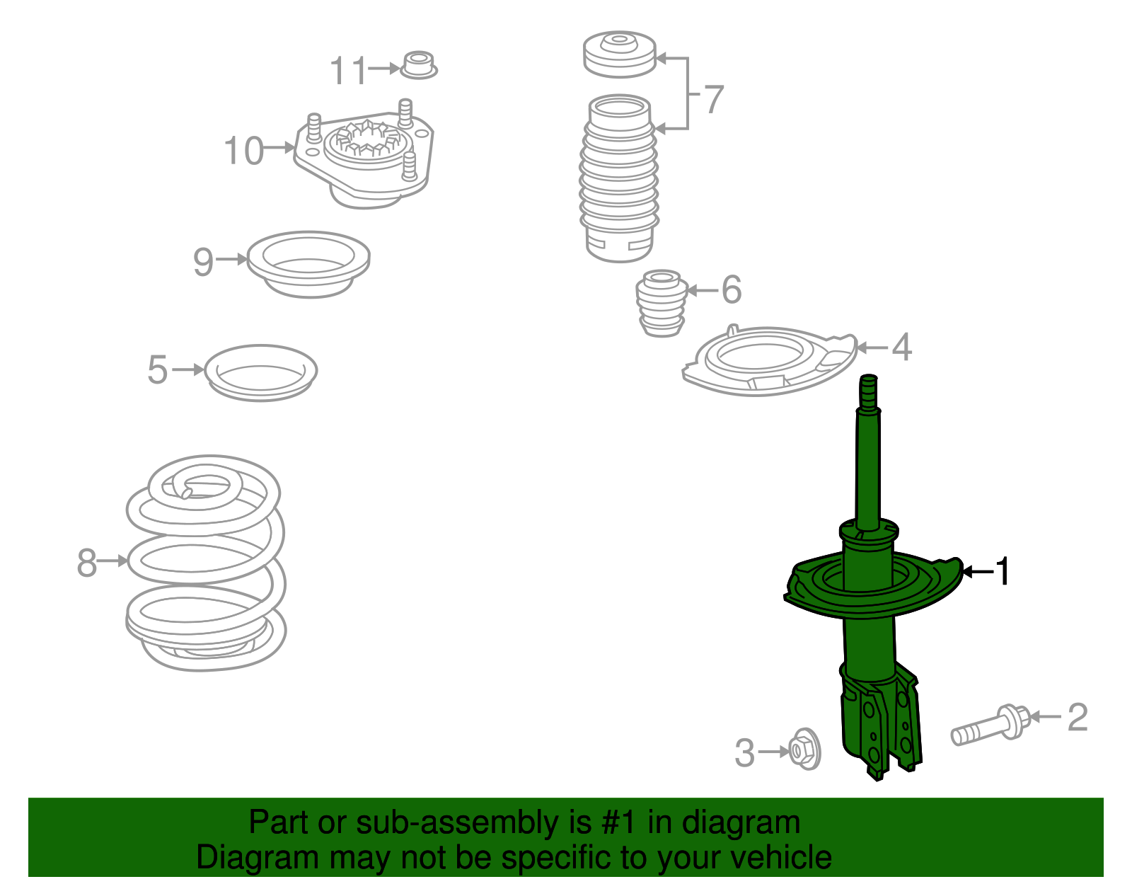 2007-2012 GM Front Suspension Strut Assembly 22902421 | OEM Parts Online