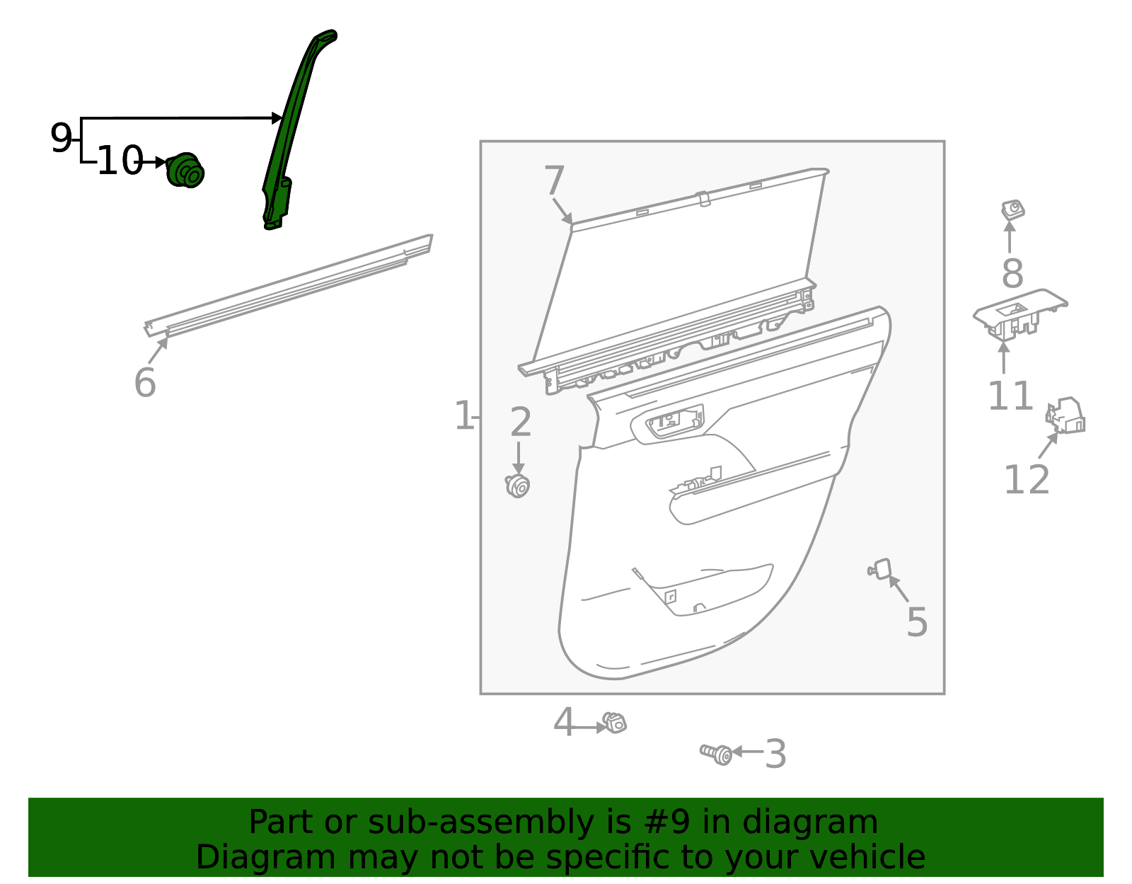 2020-2024 Toyota Highlander Frame Trim 67676-0E010 | Toyota Parts Center