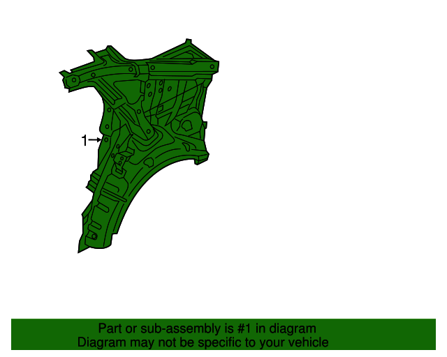 71601-F6000 - Inner Quarter Panel 2017-2020 Kia Cadenza | Kia.Parts Store