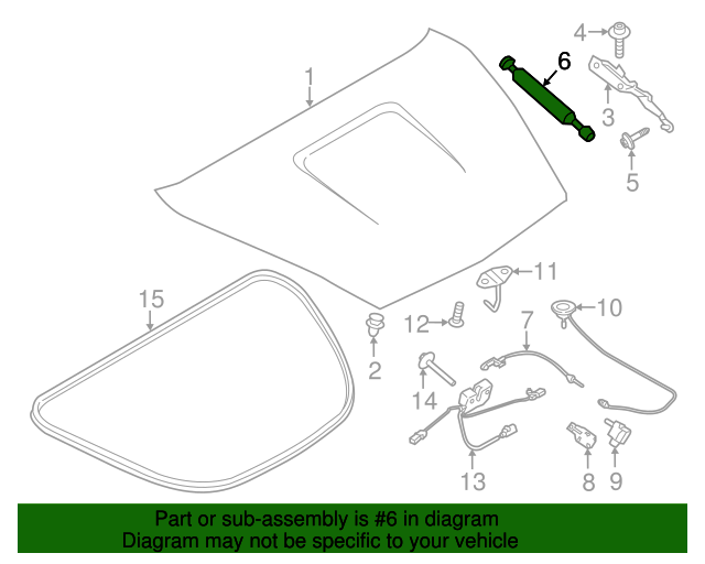 2013-2024 Porsche Trunk Lid Lift Support 981-512-551-02 ...