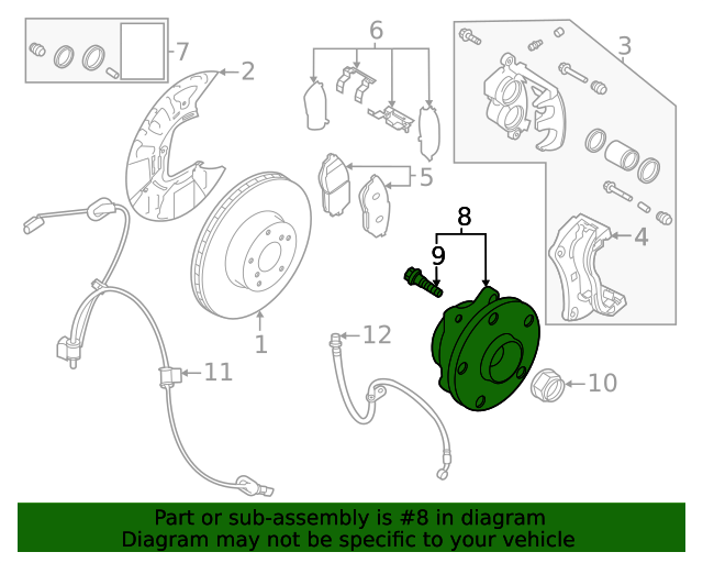 2015-2024 Subaru Hub Assembly 28373AN00D | Subaru Parts Guys