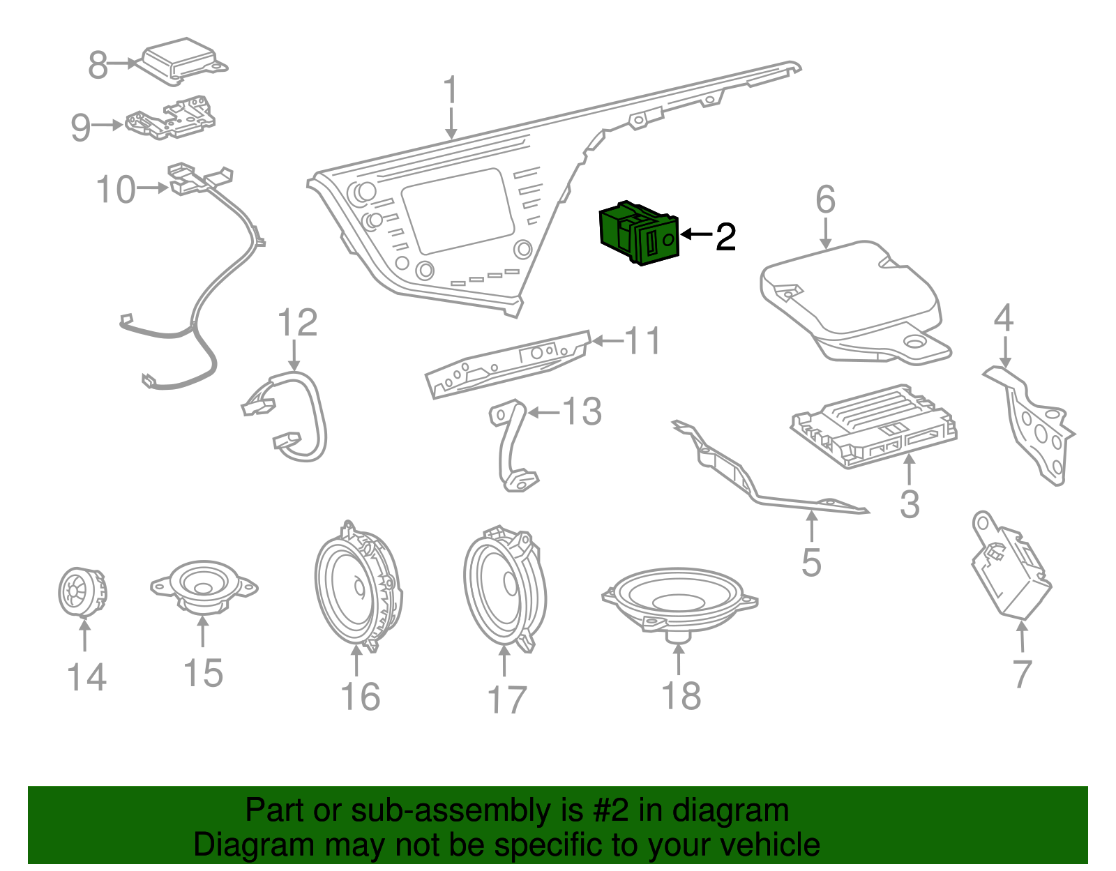 Genuine Toyota USB Port part# 86190-12070 for 2021-2024 Toyota Camry ...