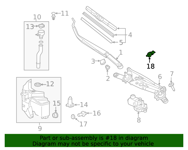 85381-12360 - Windshield Washer Nozzle 2019-2024 Toyota | AutoNation Parts