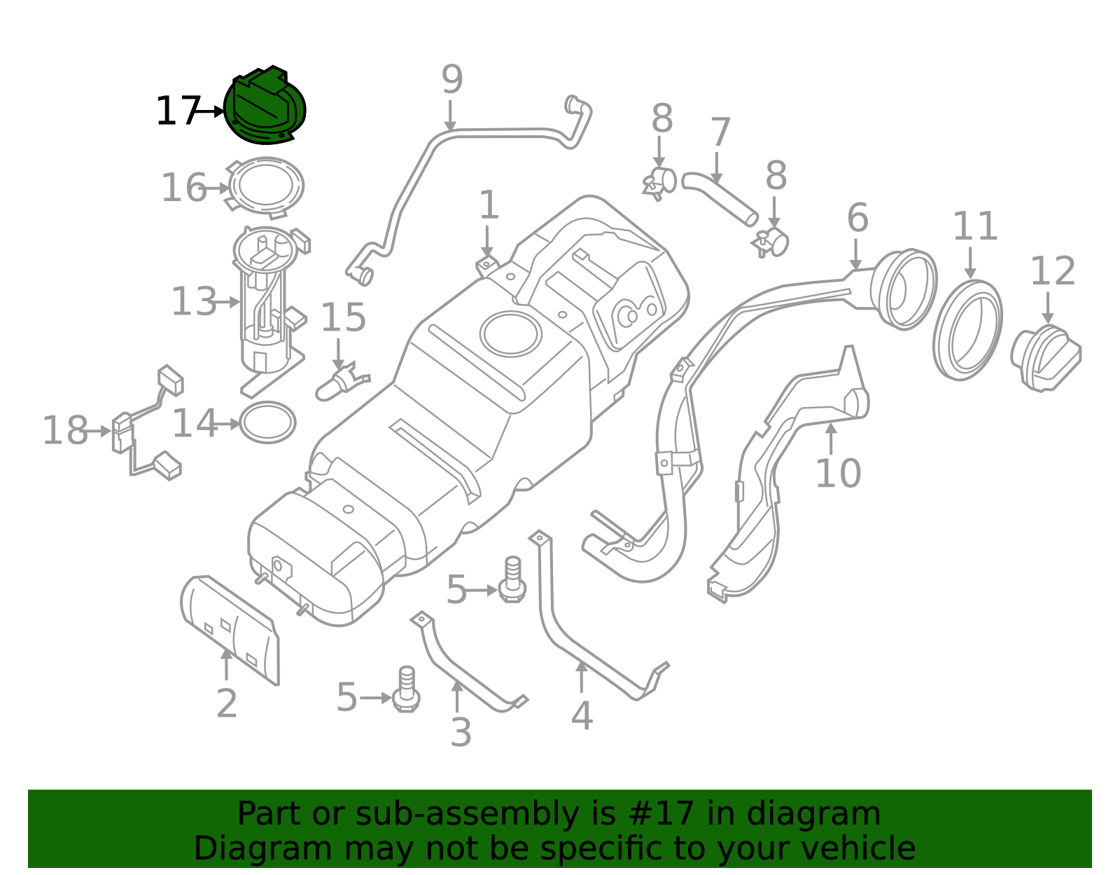 17285-7S200 - Fuel Tank Access Cover 2004-2024 Nissan | Nissan Parts ...