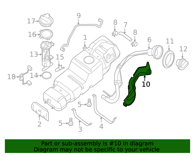 2012-2021 Nissan Filler Shield 17290-1PA0A | My Nissan Part