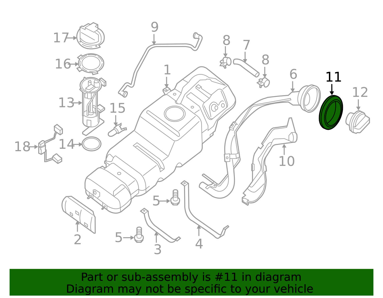 17240-50Y00 - Filler Tube Grommet - 1989-2021 Nissan | Nissan OEM Parts ...