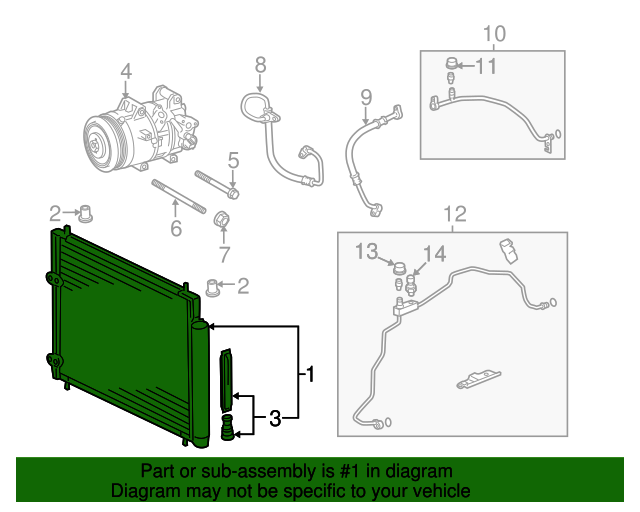 OEM 2009-2019 Toyota Condenser Part # 88450-02330 | Modern Toyota Parts