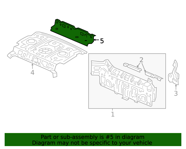 66501-TEA-T00ZZ - Stiffener Rear Shelf (Front) - 2018-2020 Honda Civic ...