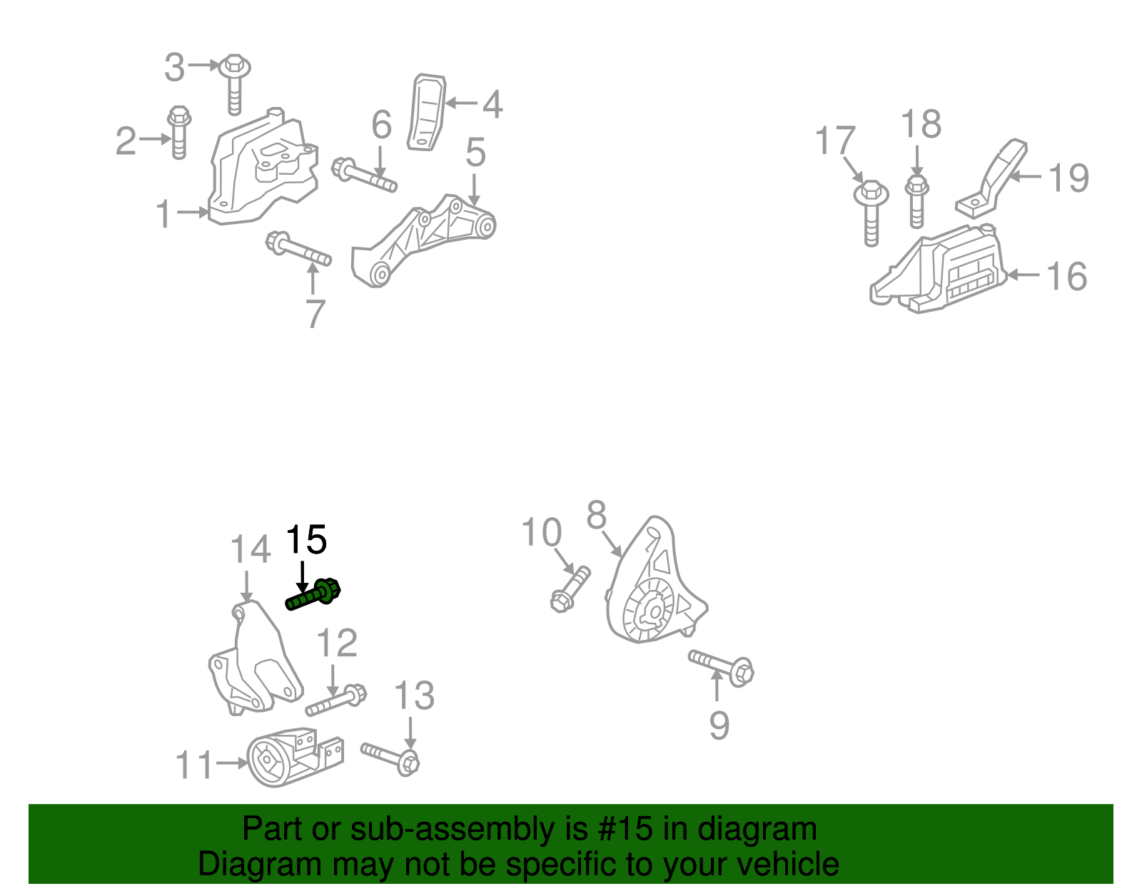 2012-2025 GM M12x1.75x70.9 Front Differential Carrier Bolt 11609606 GM ...