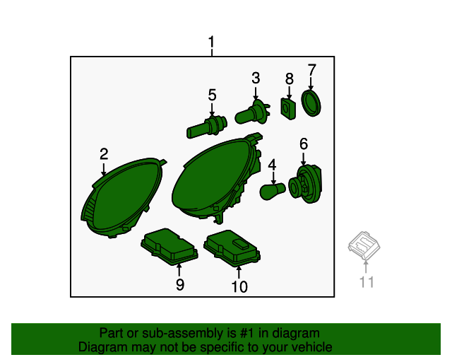 251-820-23-61-64 - Headlamp Assembly - Left - Xenon 2006-2010 Mercedes ...