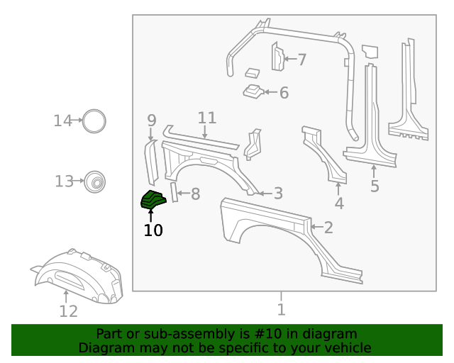 2007-2018 Jeep Corner Reinforced - Passenger Side (RH) 55397180AD ...