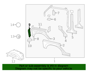 2014-2018 Jeep Corner Panel - Passenger Side (RH) 68230222AB ...