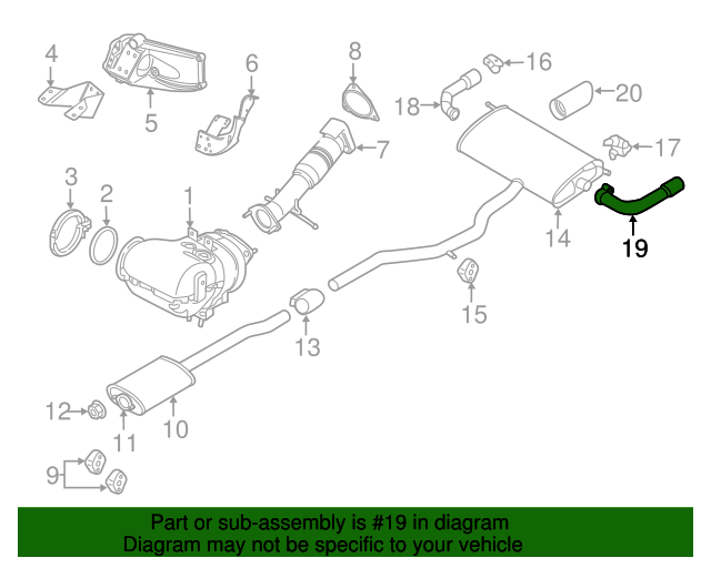 2017-2020 Volvo Outlet Pipe - Driver's Side (LH) 31432494 | TascaParts.com