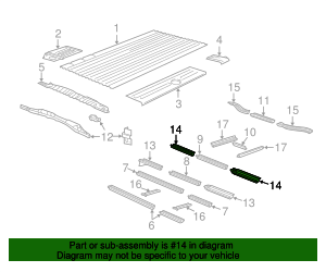 1996-2020 GM Floor Pan Reinforcement 19366885 | GMPartsDirect.com