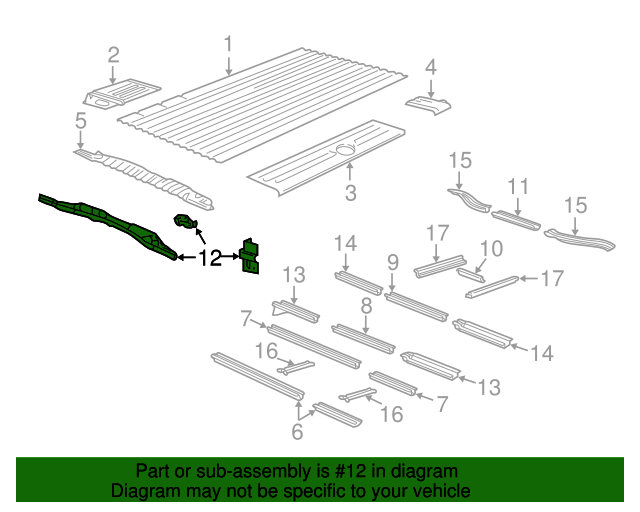 1996-2020 GM Rear Sill 19355747 | TascaParts.com