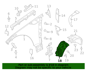 Genuine OEM Ft Fender Liner Part# LR146222 Fits 2018-2022 Land Rover ...
