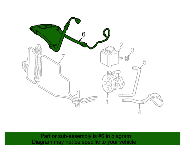211-460-19-24 - Power Steering Pressure Hose 2004-2006 Mercedes-Benz E ...