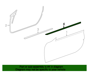 172-720-02-24 - Belt Weather-Strip 2012-2020 Mercedes-Benz | Mercedes ...