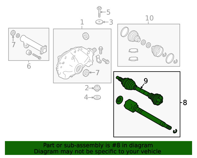 2014-2022 Land Rover Range Rover Sport CV Axle Assembly LR064635 ...