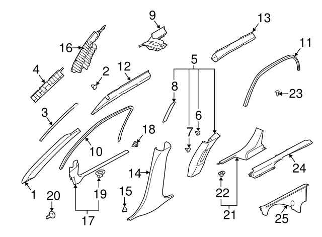 2003-2008 Subaru Forester Windshield Pillar Trim Clip 909100027 ...