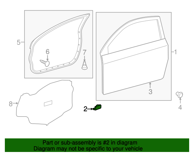2012-2015 Scion iQ Door Shell Seal 67837-74010 | Toyota Parts Center