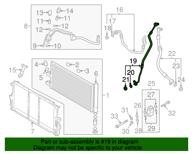 32226282 - A/C Refrigerant Liquid Hose 2016-2024 Volvo ...