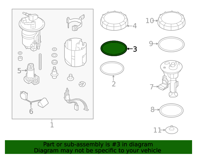 2018-2022 Subaru Fuel Pump Assembly Plate 42057FL000 | TascaParts.com