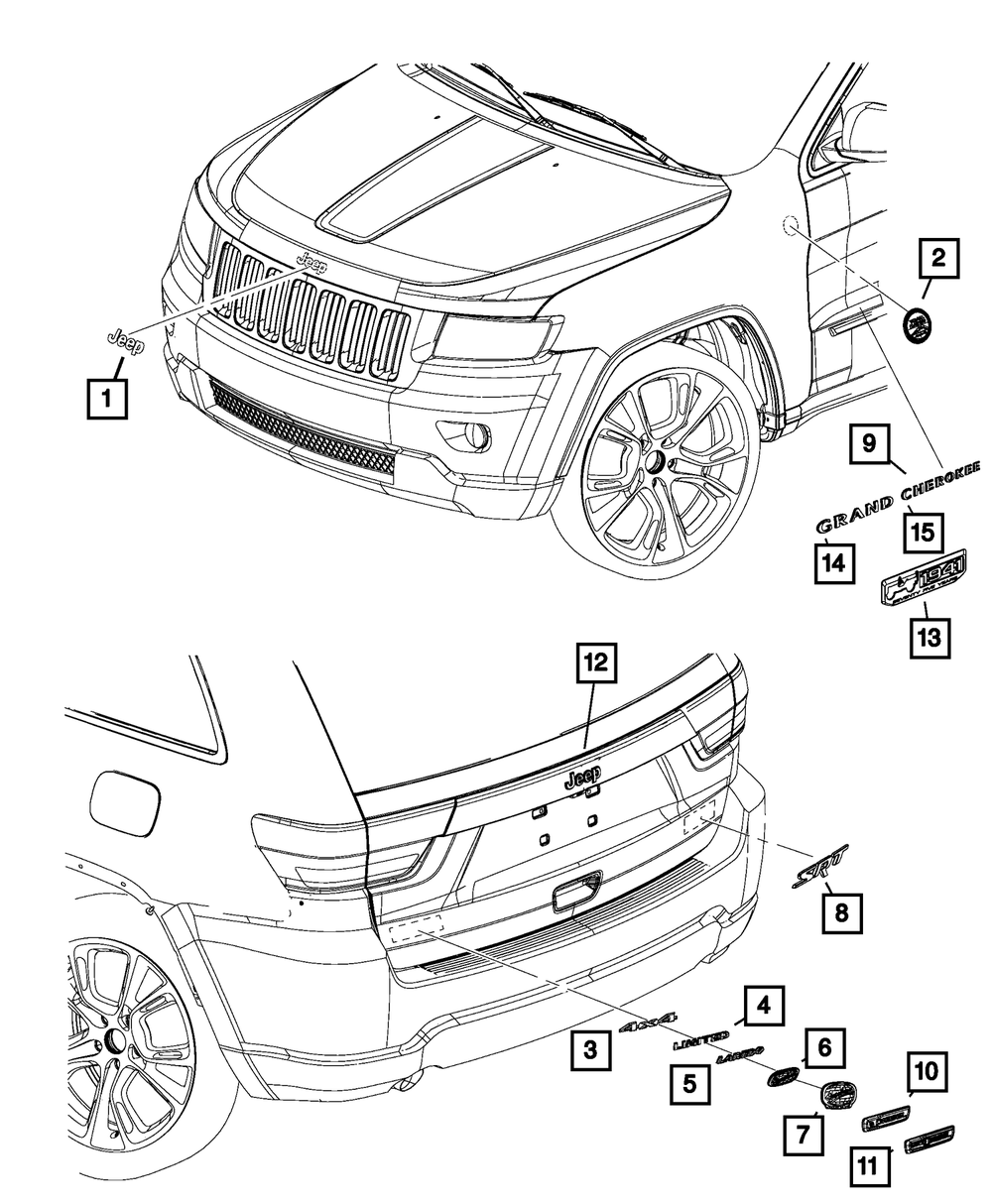2016 Jeep Grand Cherokee Front Door Nameplate 68309843AA | Mopar eStore