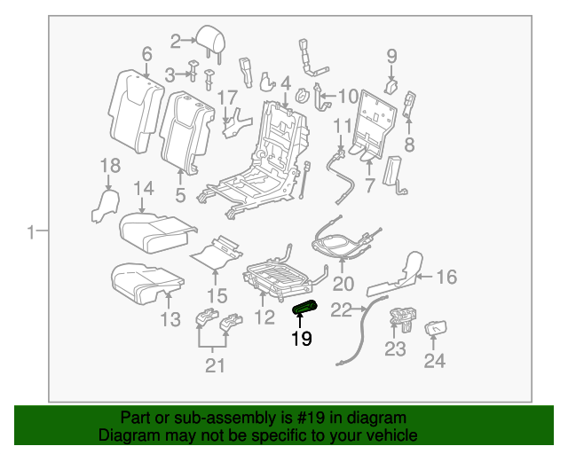 72526-0E010-A0 - Recline Handle - 2010-2020 Lexus | MyLexusParts