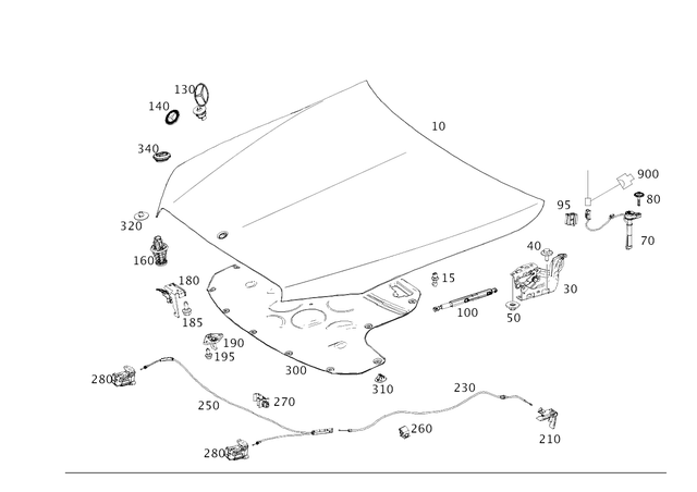 213-682-00-26 - Dampening, Hood 1995-2023 Mercedes-Benz | Mercedes-Benz ...