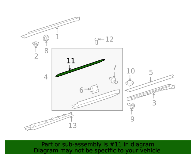 164-690-28-75 - Running Board Step Pad 2008-2012 Mercedes-Benz ...